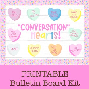 Speech Therapy Valentine’s Day “conversation” Hearts Bulletin Board and ...