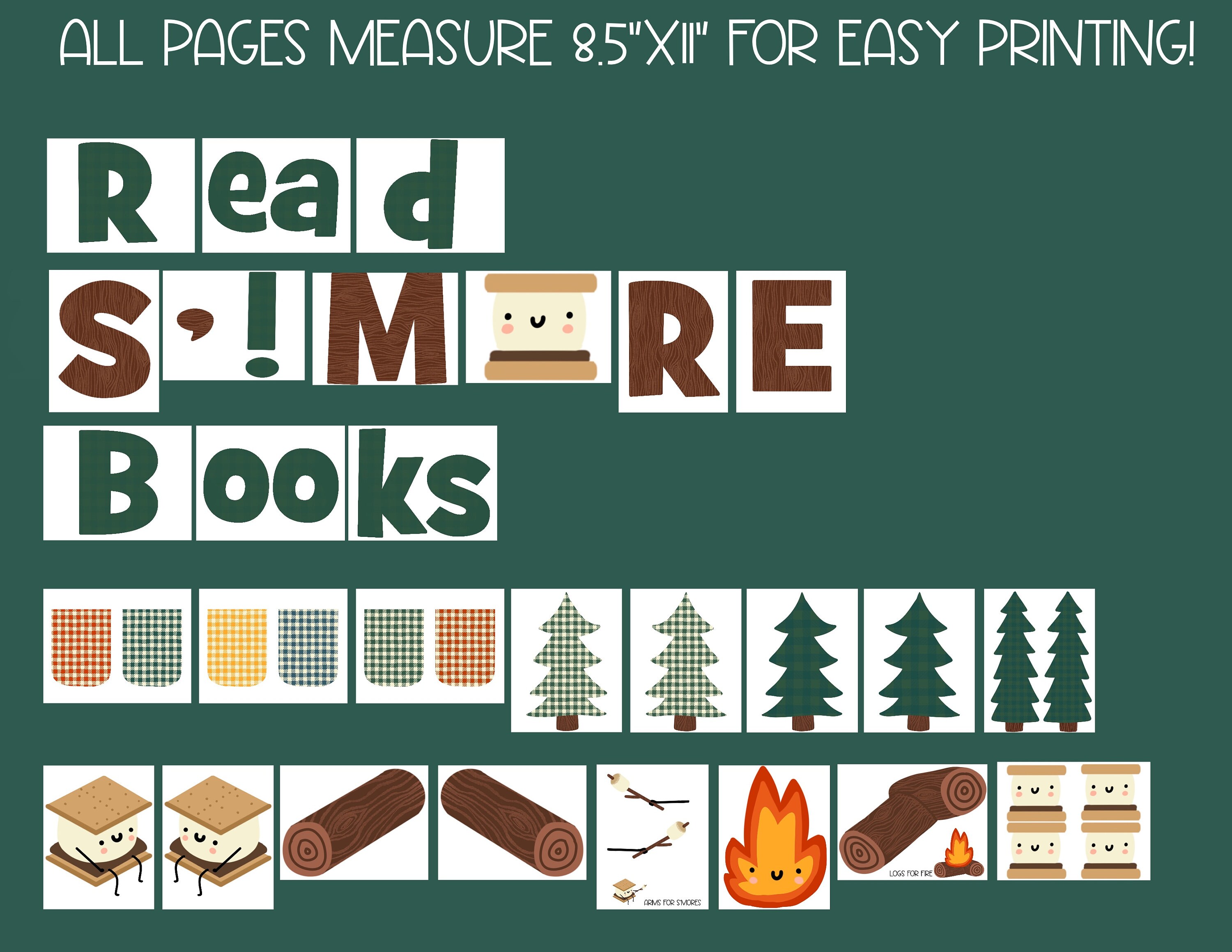 Read S'MORE Books Bulletin Board Kit, Camping Classroom Decor (digital ...