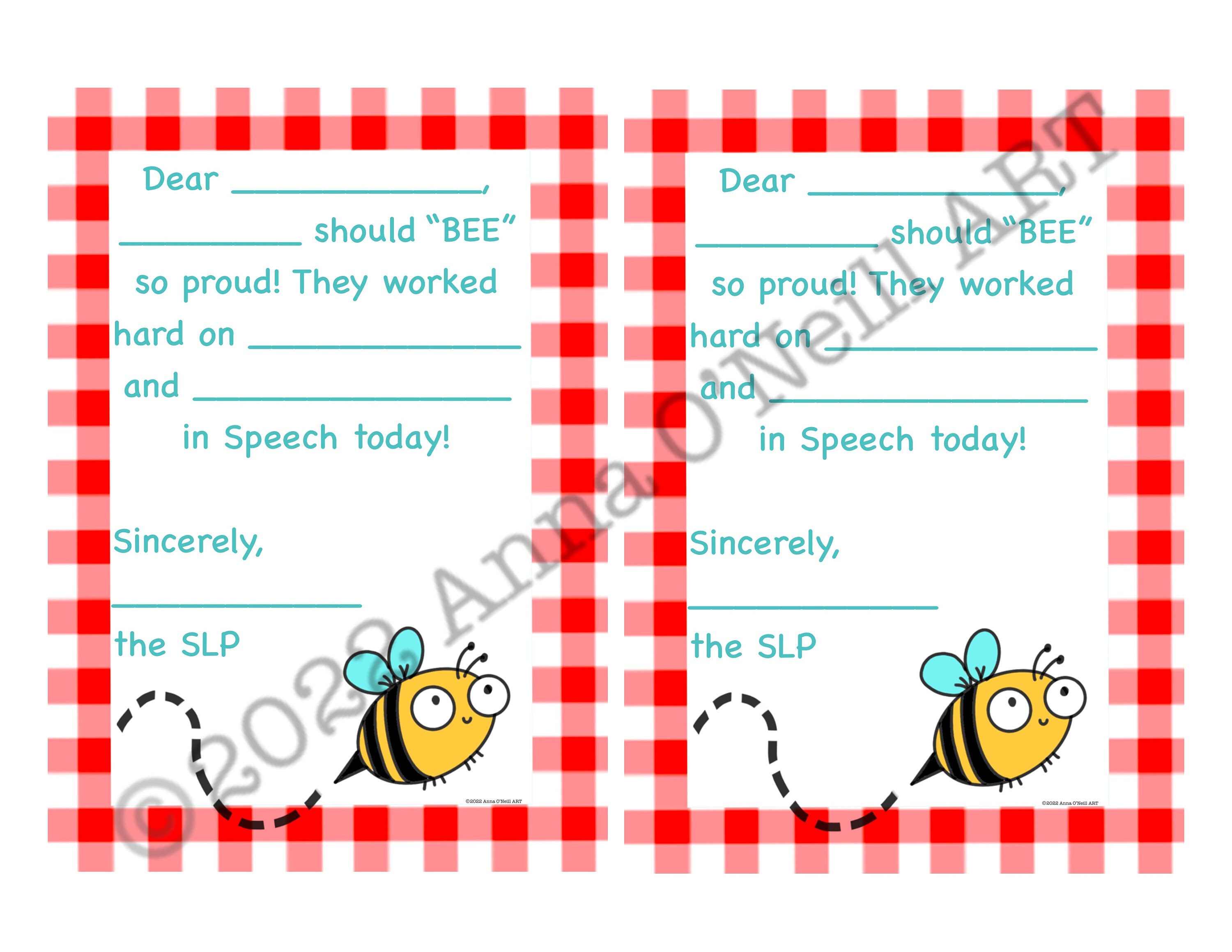 Speech Therapy brag Tags, Positive Reinforcement Letter/notes, Speech ...