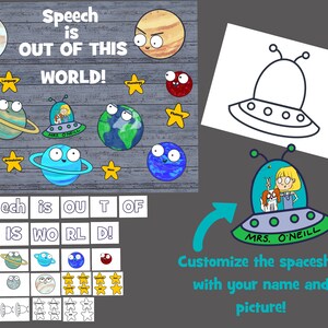 Speech Therapy Bulletin Board Kit, Speech is Out of This World!,speech ...