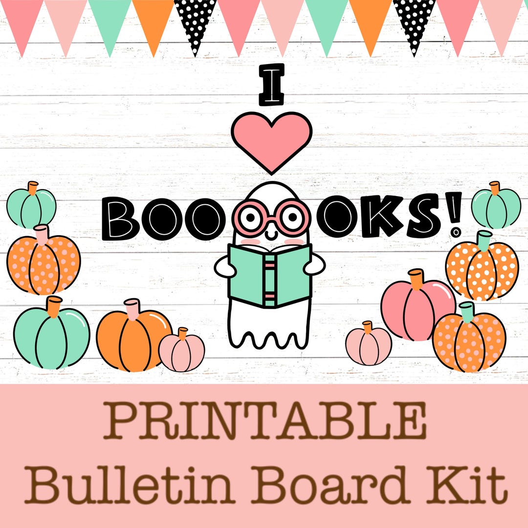 I Love Boooks Halloween Reading Bulletin Board and Room Decor Kit for ...