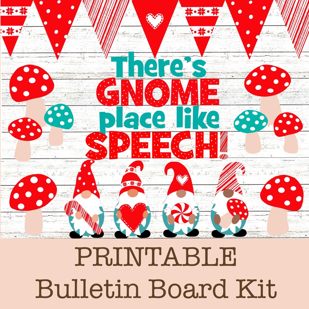 Speech Therapy January Winter Gnome Scandinavian Hygge Bulletin Board ...