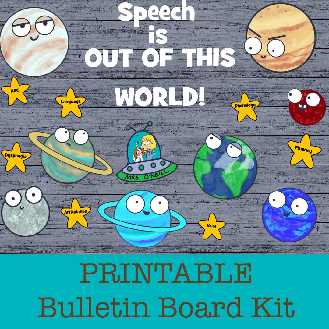 Speech Therapy Bulletin Board Kit, Speech is Out of This World!,speech ...