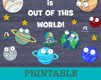 Our Class is Out of This World! Bulletin Board Kit, Customizable, Space ...