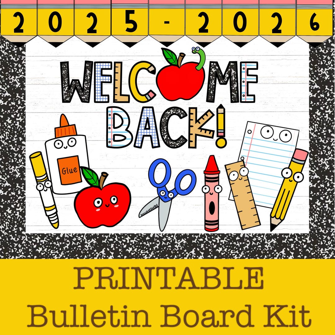 Welcome Back to School Bulletin Board and Door Decor Kit for Open House ...