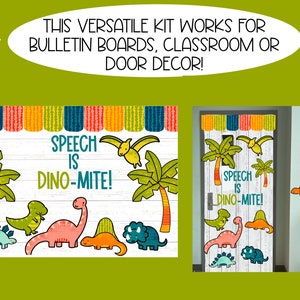 Speech is Dino-mite Bulletin Board and Door Decor Kit for Speech ...