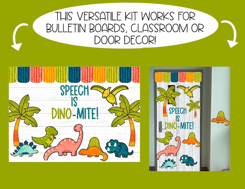 Speech is Dino-mite Bulletin Board and Door Decor Kit for Speech ...