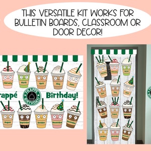 Birthday Display Bulletin Board Classroom Decor Kit, Frappé Birthday ...
