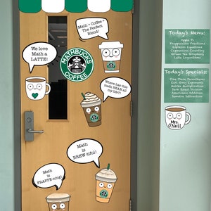 Math Coffee Shop Bulletin Board Kit, Back to School Classroom/door ...