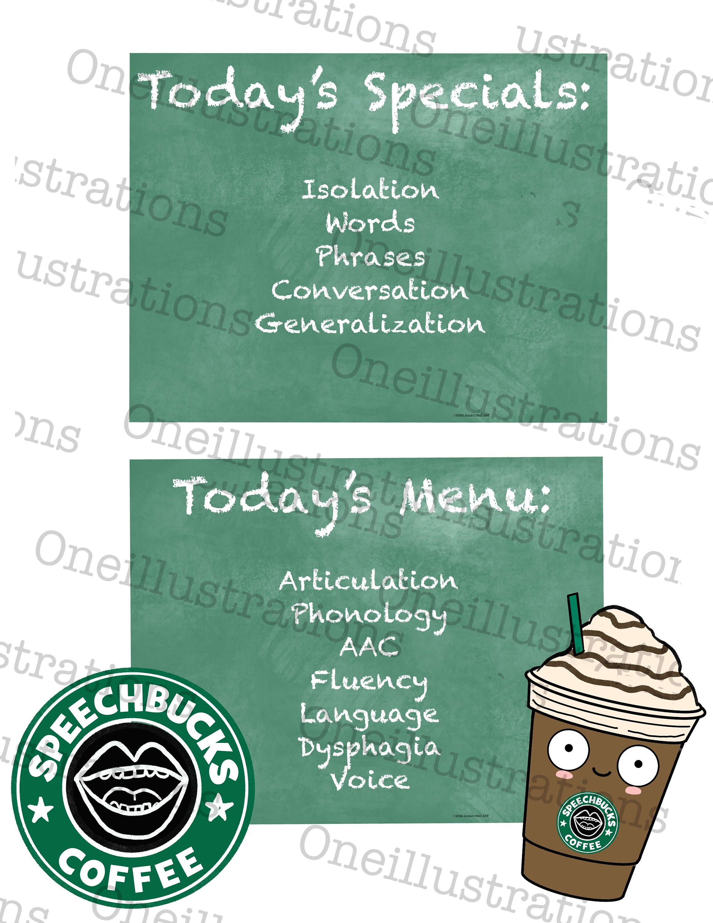 Speech Therapy Coffee Shop Room Decor Back to School Bulletin Board Kit ...