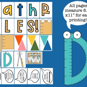Math Rules Bulletin Board and Door Decor Kit for Math, Geometry ...