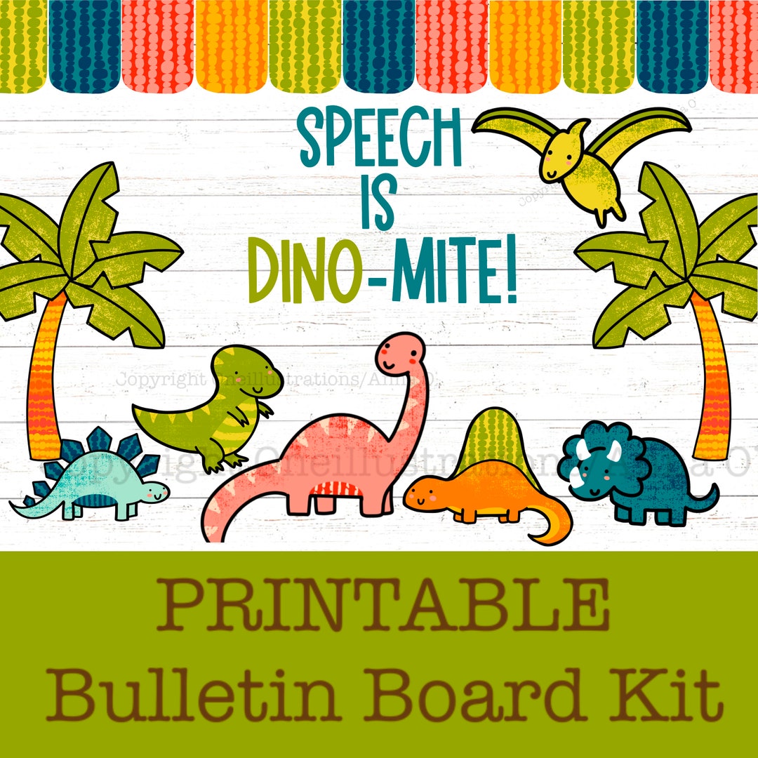 Speech is Dino-mite Bulletin Board and Door Decor Kit for Speech ...