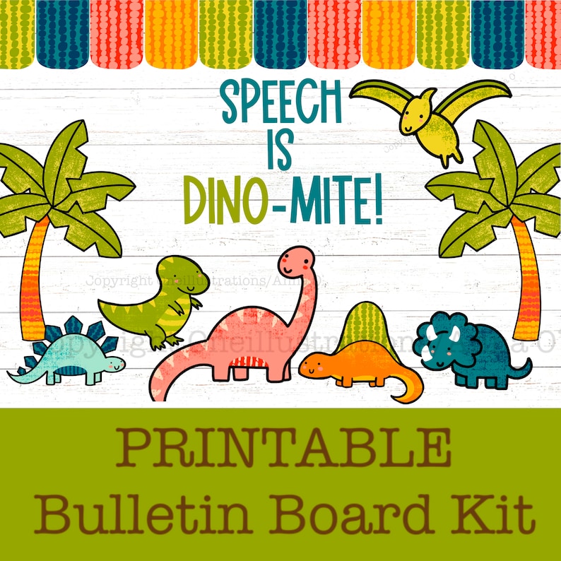 Speech is Dino-mite Bulletin Board and Door Decor Kit for Speech ...