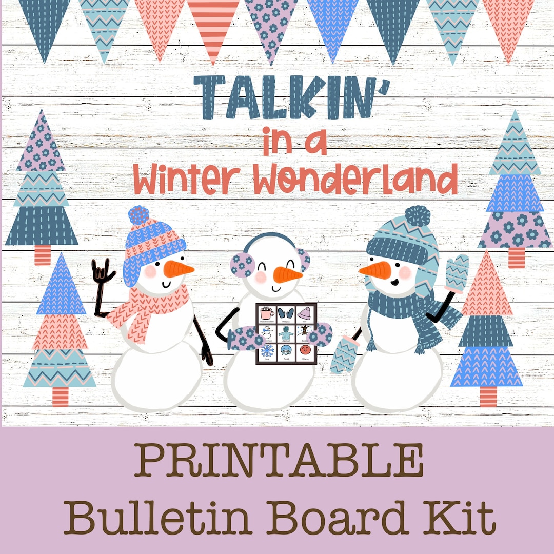 Winter Wonderland Snowman Bulletin Board Kit for Speech Therapy ...