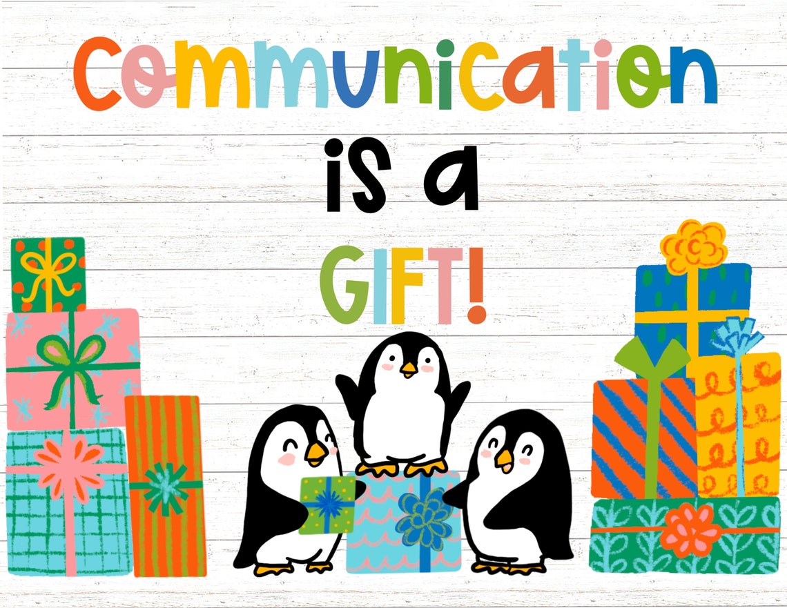 Communication is a Gift Christmas Holiday Speech Therapy Bulletin Board ...