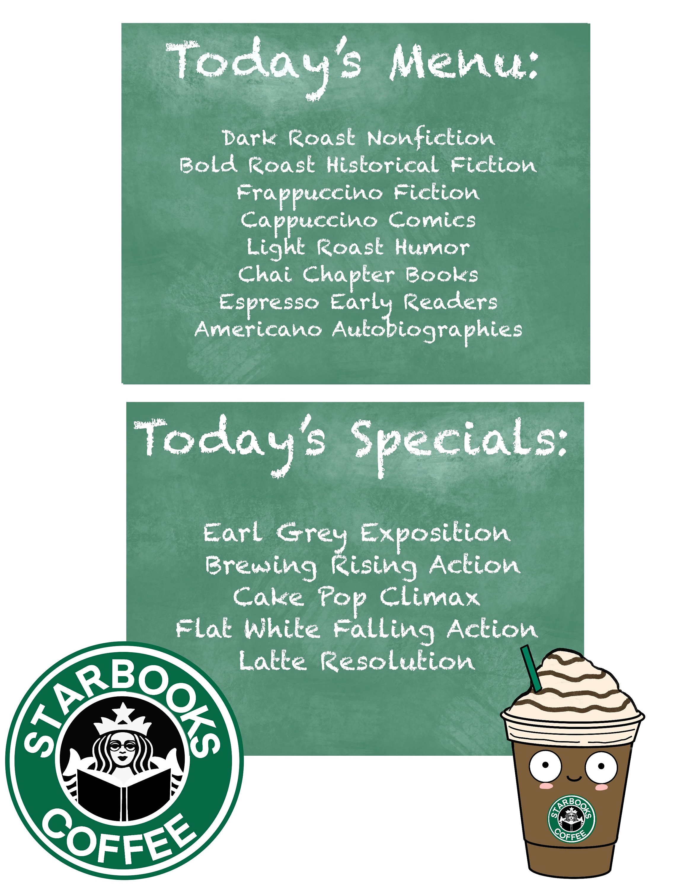 Starbooks Coffee Shop Reading Bulletin Board Classroom/door Decor for ...