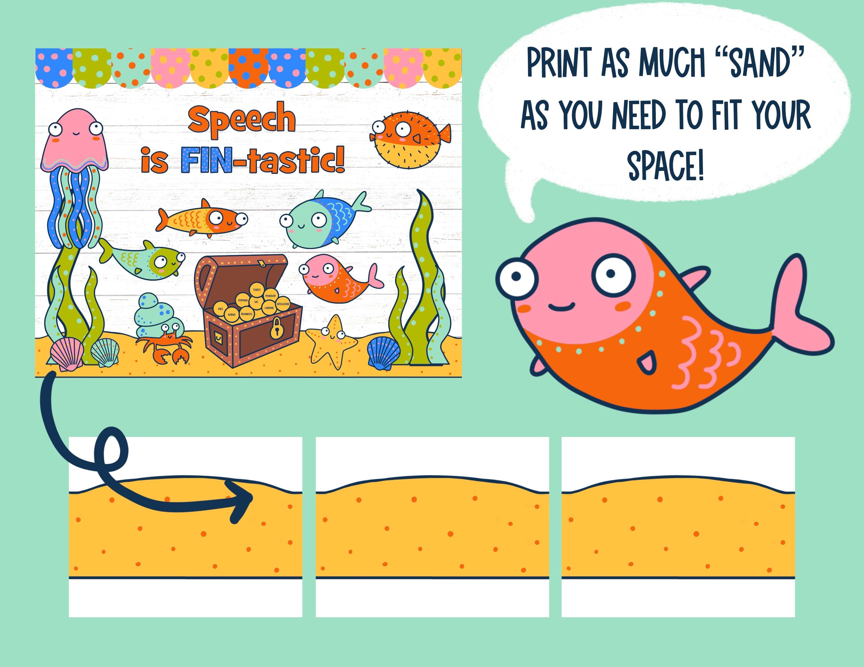 Speech Therapy is Fin-tastic Bulletin Board and Door Decor Kit, Ocean ...
