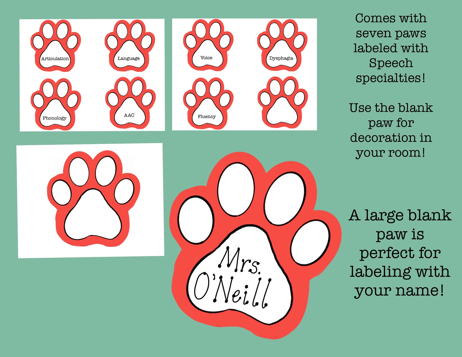 Speech is Paw-some Speech Therapy Dog Bulletin Board and Door Decor Kit ...