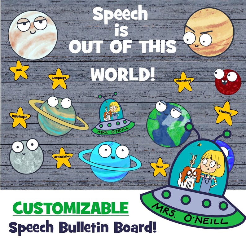 Speech Therapy Bulletin Board Kit Speech is Out of This - Etsy