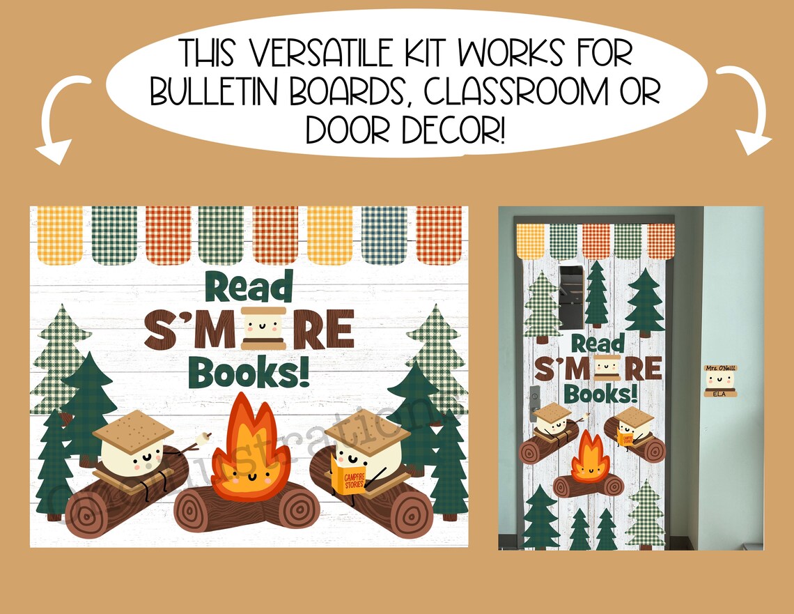 Read S’MORE Books Bulletin Board/door Decor Kit, Camping Themed ELA ...