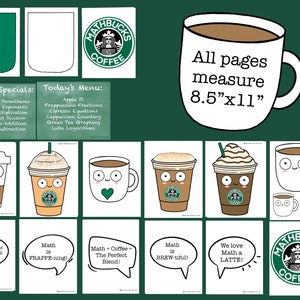 Math Coffee Shop Bulletin Board Kit, Back to School Classroom/door ...