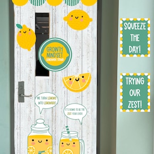 Growth Mindset Lemonade Stand Bulletin Board and Door Decor Kit, Turn ...