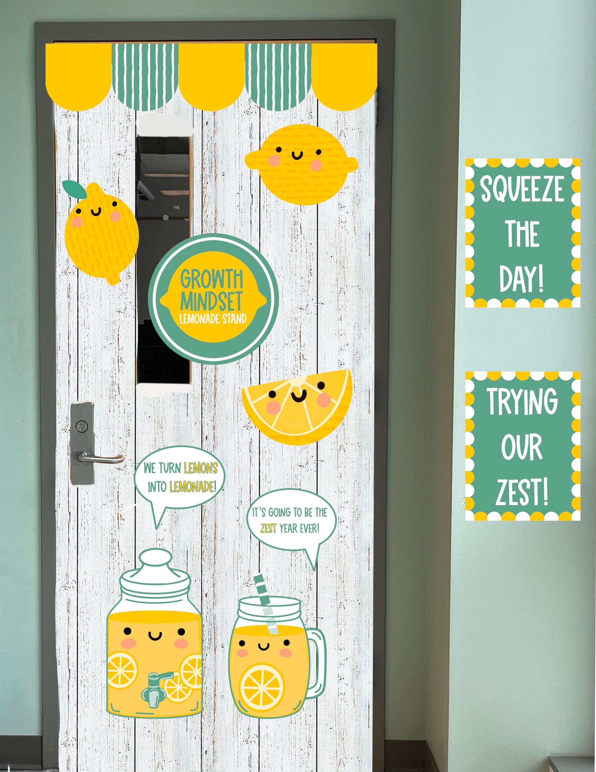 Growth Mindset Lemonade Stand Bulletin Board and Door Decor Kit, Turn ...