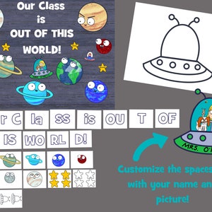 Our Class is Out of This World! Bulletin Board Kit, Customizable, Space ...