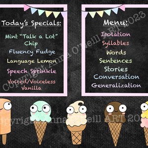 Speech Therapy Ice Cream Shop Room Decor Bulletin Board Kit, Summer ...