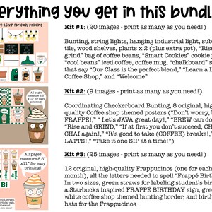 Coffee Shop Theme Bulletin Board BUNDLE: Coffee Shop Printable Decor ...
