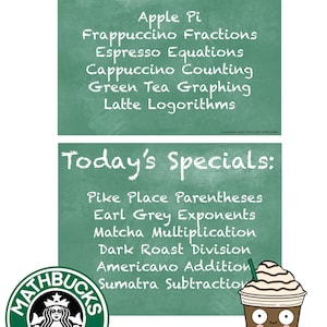 Math Coffee Shop Bulletin Board Kit, Back to School Classroom/door ...