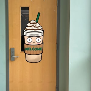 Printable Coffee Welcome Sign Door Decor Kit for Coffee Shop Themed ...
