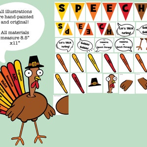 Speech Therapy Thanksgiving Bulletin Board Kit, Classroom Decor, Door ...