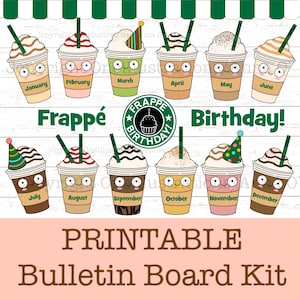 Birthday Display Bulletin Board Classroom Decor Kit, Frappé Birthday ...