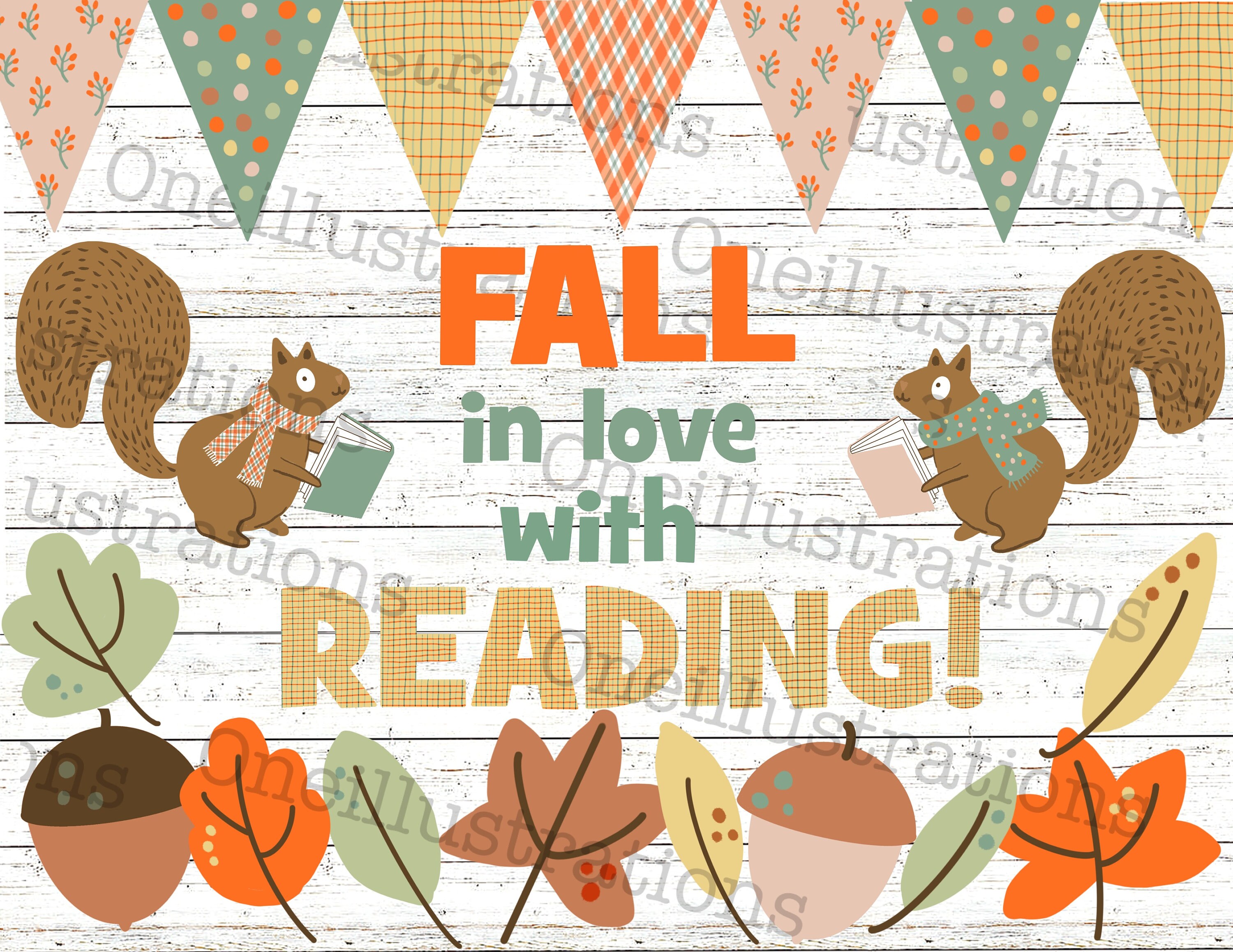 FALL in Love With Reading Bulletin Board, Room Decor, Door Decor ...