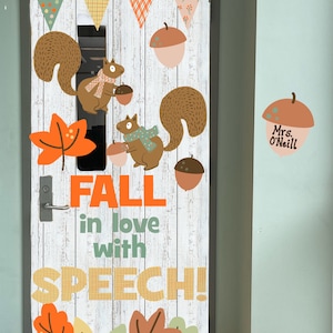 Speech Therapy Room Decor Fall Bulletin Board Kit, Door Decor, Squirrel ...