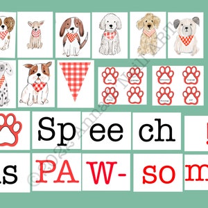 Speech is Paw-some Speech Therapy Dog Bulletin Board and Door Decor Kit ...