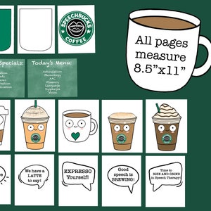 Speech Therapy Coffee Shop Room Decor Back to School Bulletin Board Kit ...
