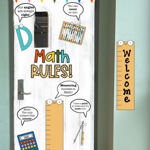 Math Rules Bulletin Board and Door Decor Kit for Math, Geometry ...