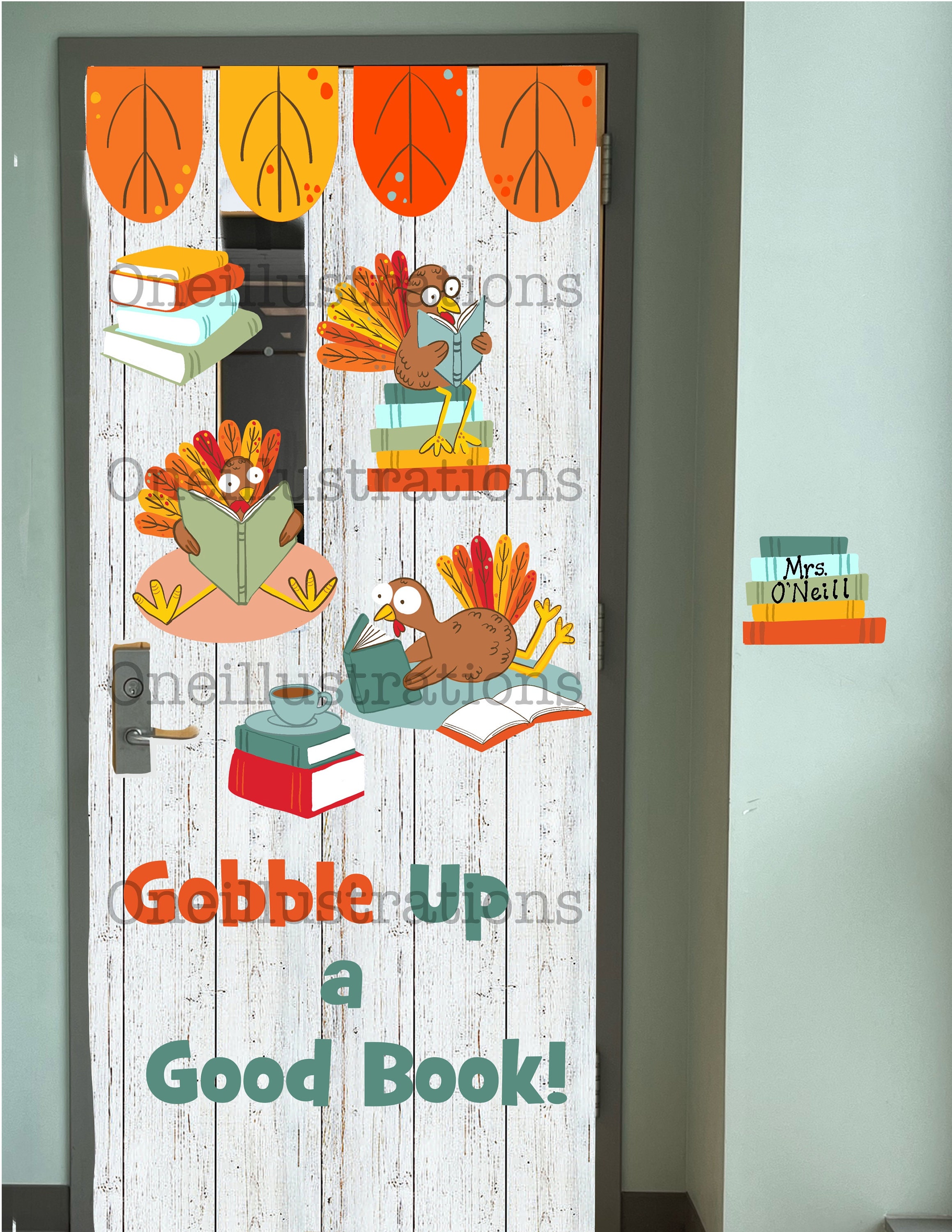 Thanksgiving Fall Reading Bulletin Board, Gobble up a Good Book ...