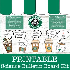 Starburst Coffee Bulletin Board and Door Decor Kit for Science Teachers ...