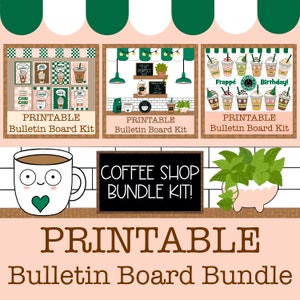 Coffee Shop Theme Bulletin Board BUNDLE: Coffee Shop Printable Decor ...