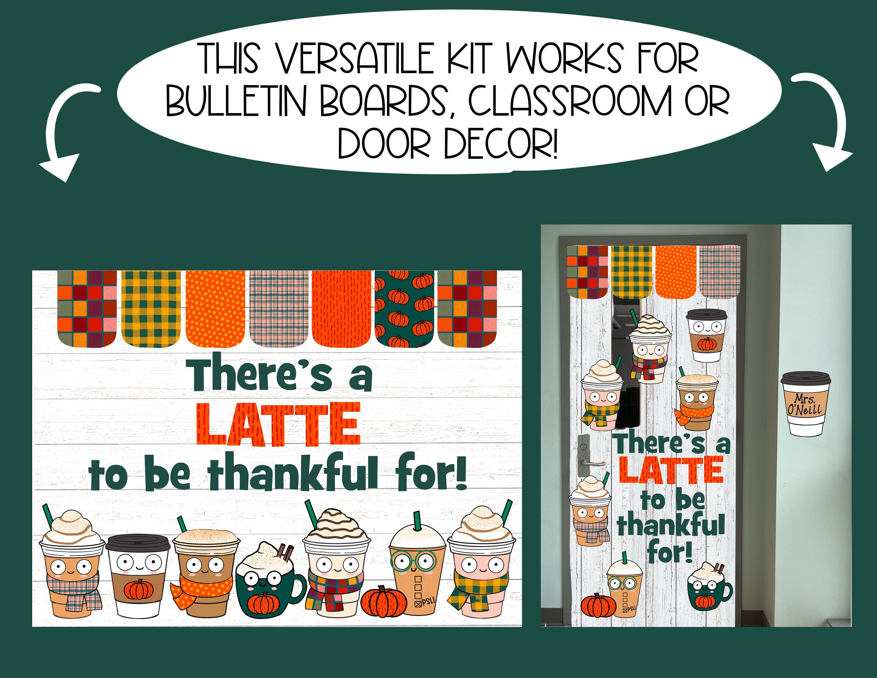 There’s a LATTE to Be Thankful for Bulletin Board/door Decor Kit for ...