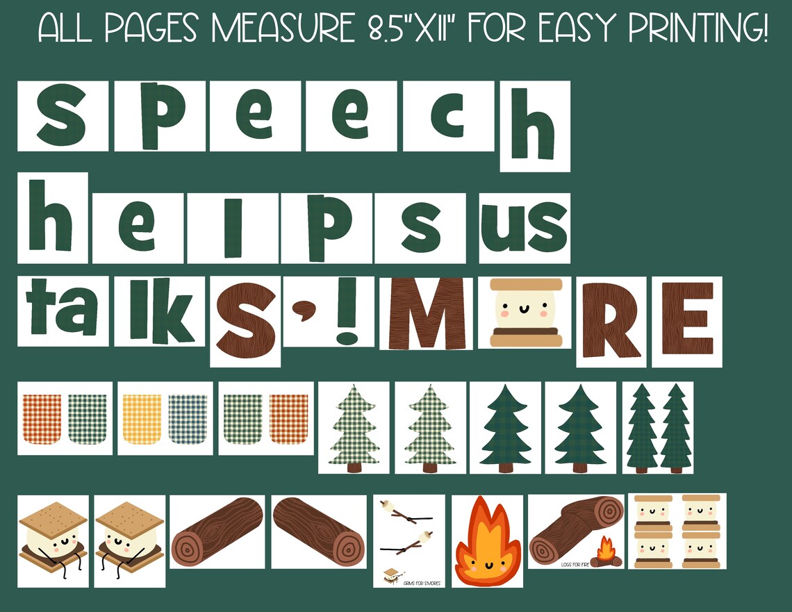 Speech Therapy Helps Us Talk S’MORE Bulletin Board/door Decor Kit ...