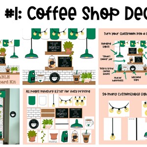 Coffee Shop Theme Bulletin Board BUNDLE: Coffee Shop Printable Decor ...