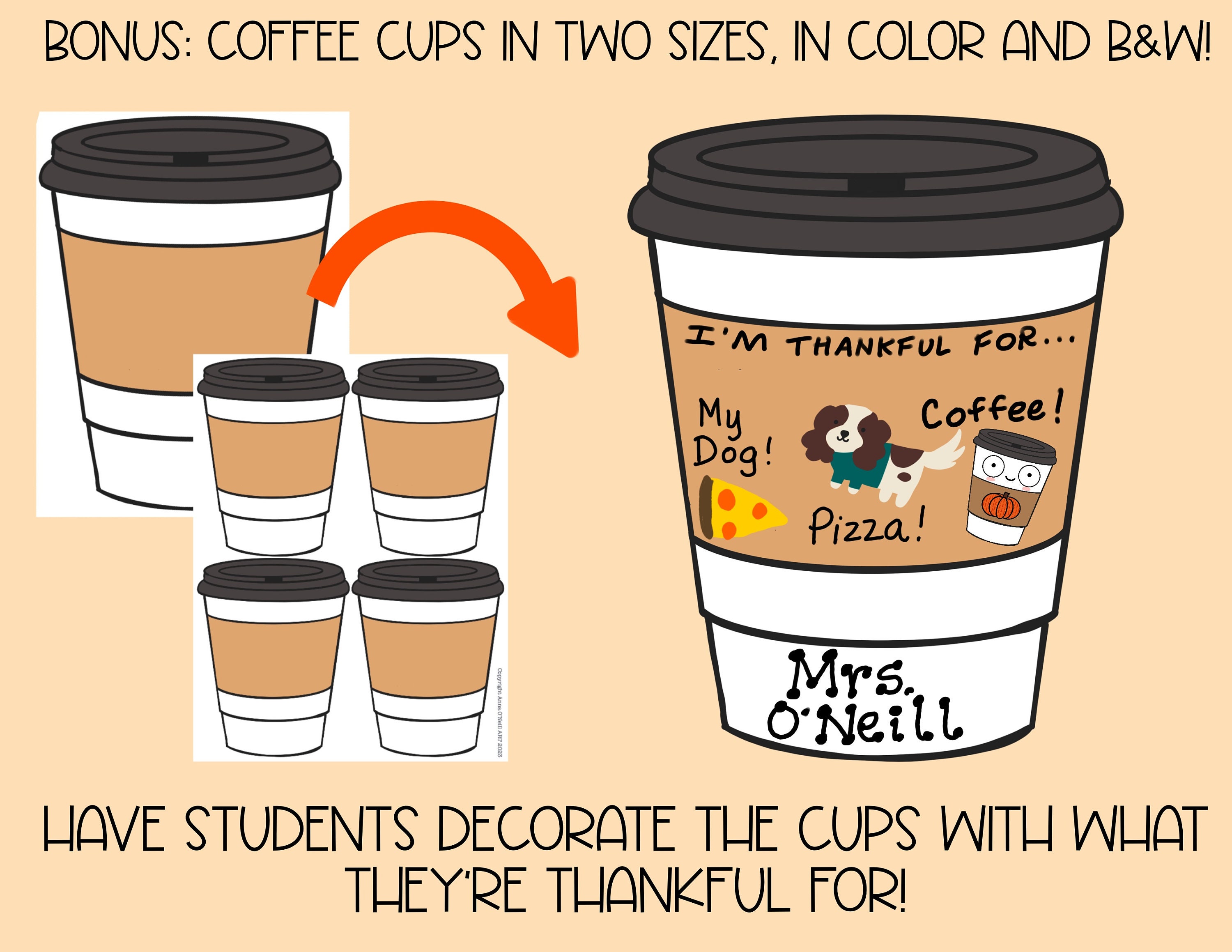 Theres a LATTE to Be Thankful for Bulletin Board/door Decor - Etsy
