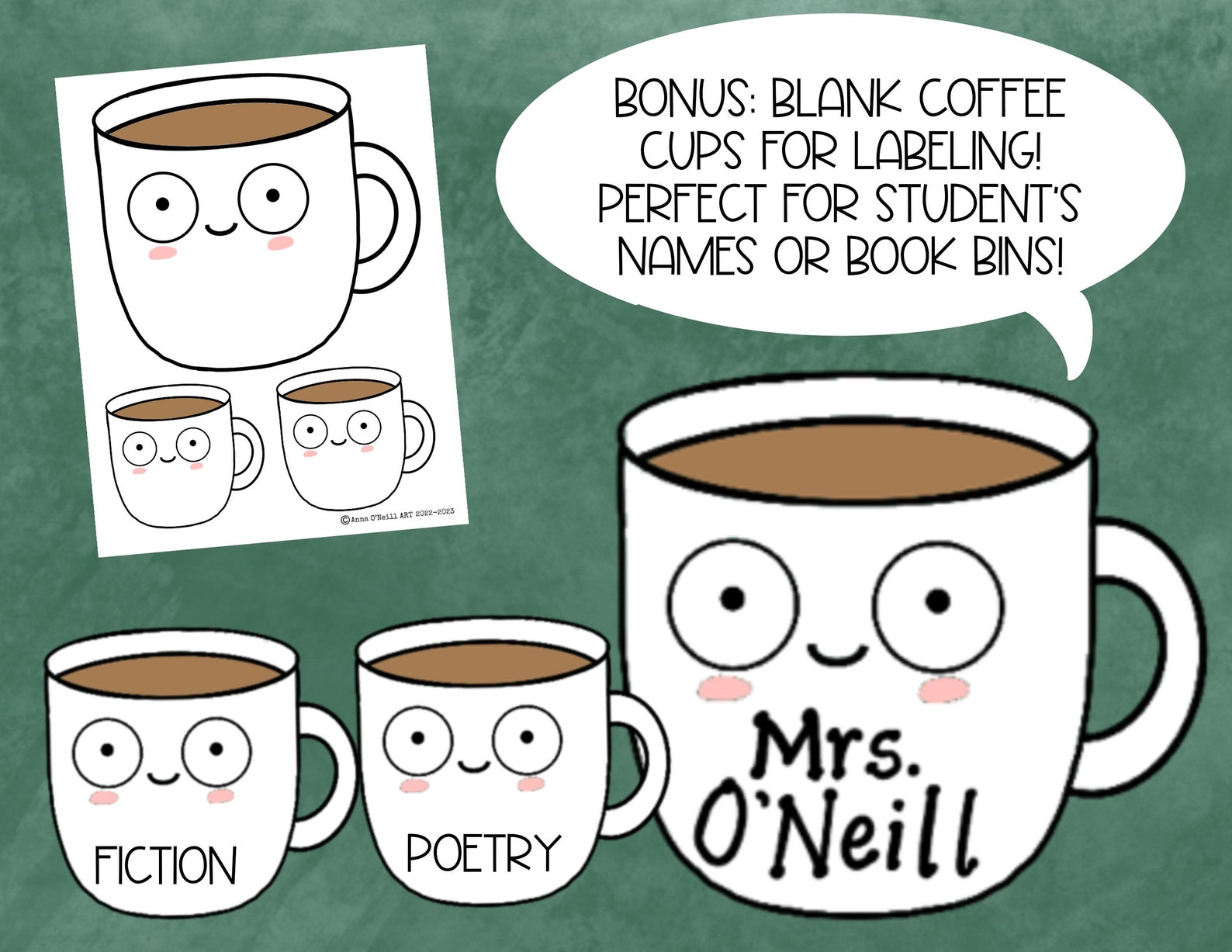 Starbooks Coffee Shop Reading Bulletin Board Classroom/door Decor for ...