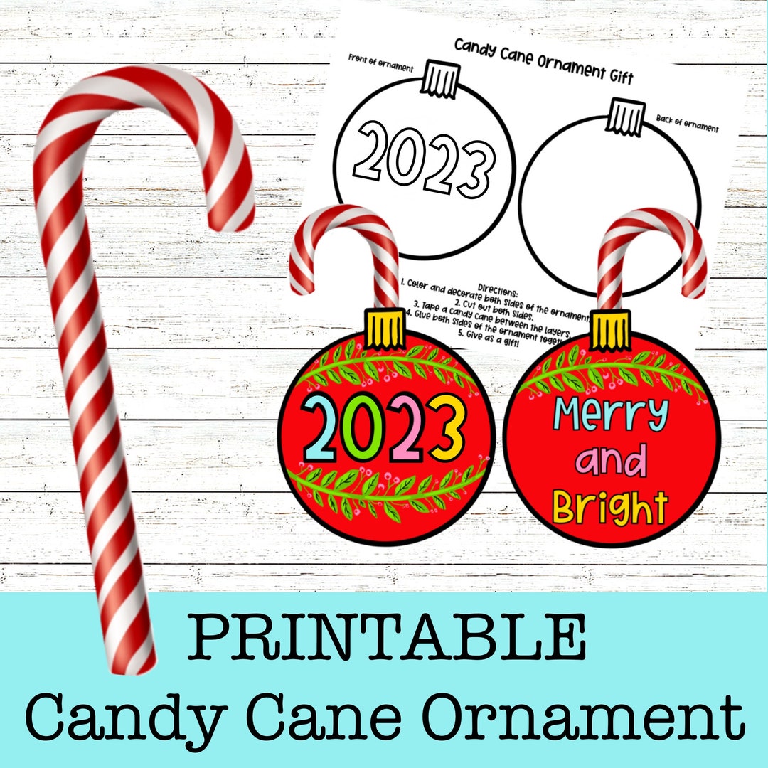Candy Cane Holder Ornament Gift for Parents, Teachers, Printable and ...