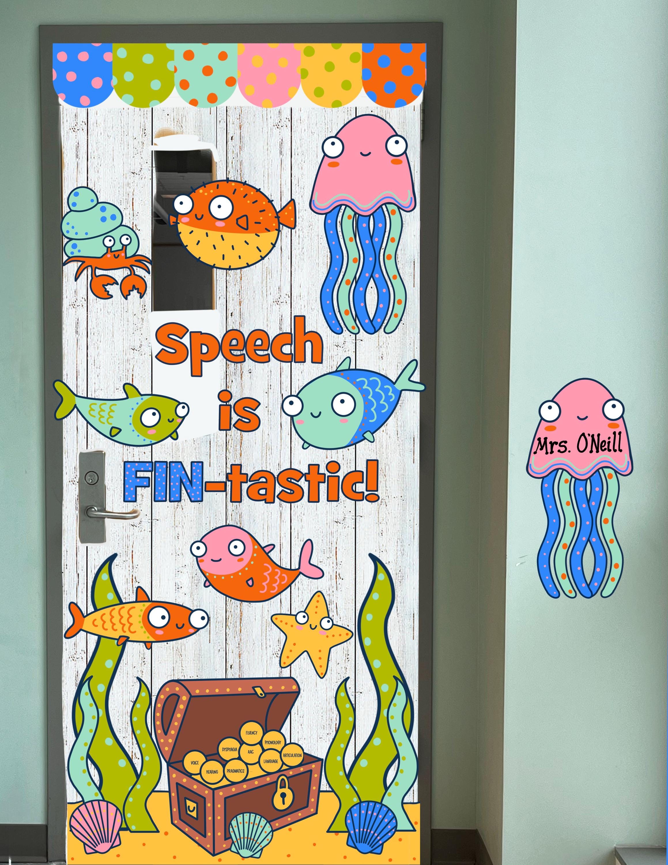 Speech Therapy is Fin-tastic Bulletin Board and Door Decor Kit, Ocean ...
