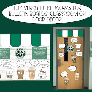 Starbooks Coffee Shop Reading Bulletin Board Classroom/door Decor for ...